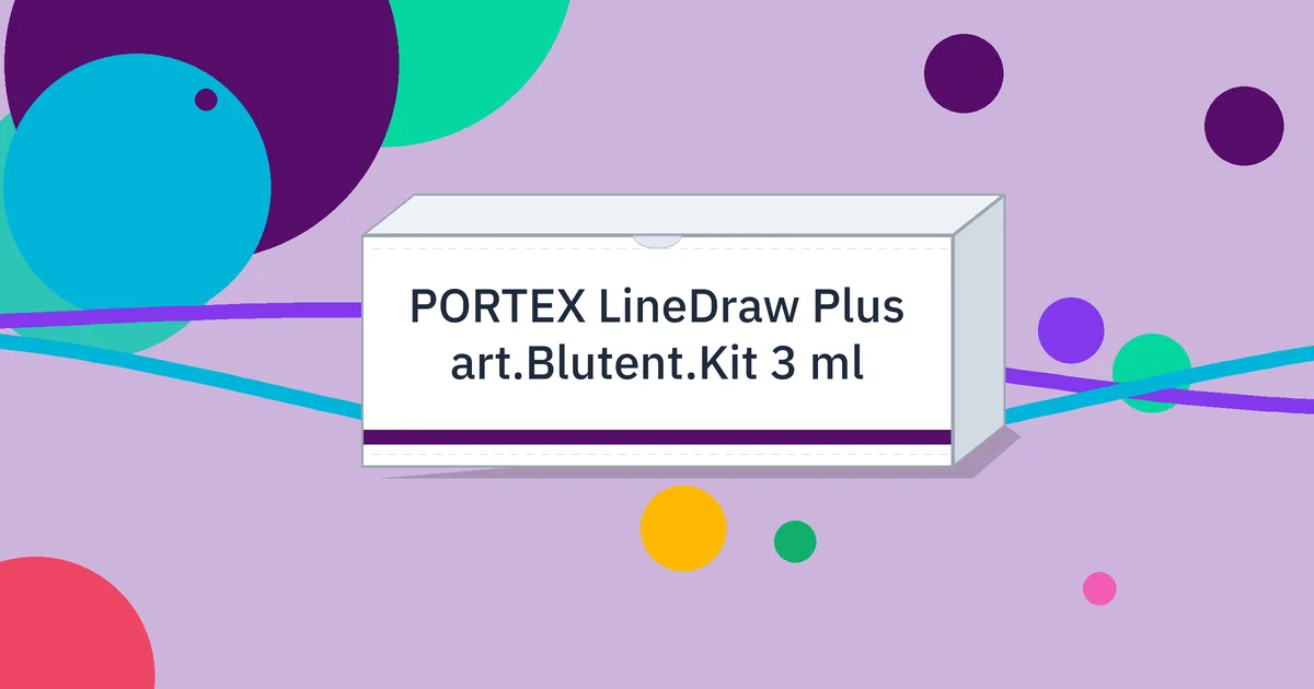 Symbolbild: Packung mit der Aufschrift PORTEX LineDraw Plus art.Blutent.Kit 3 ml (PZN 09218143) – Verfügbarkeit und Bezug in Apotheken in Frankfurt am Main