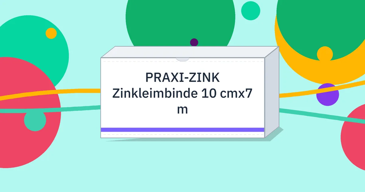 Symbolbild: Packung mit der Aufschrift PRAXI-ZINK Zinkleimbinde 10 cmx7 m (PZN 12828230) – Verfügbarkeit und Bezug in Apotheken in Frankfurt am Main