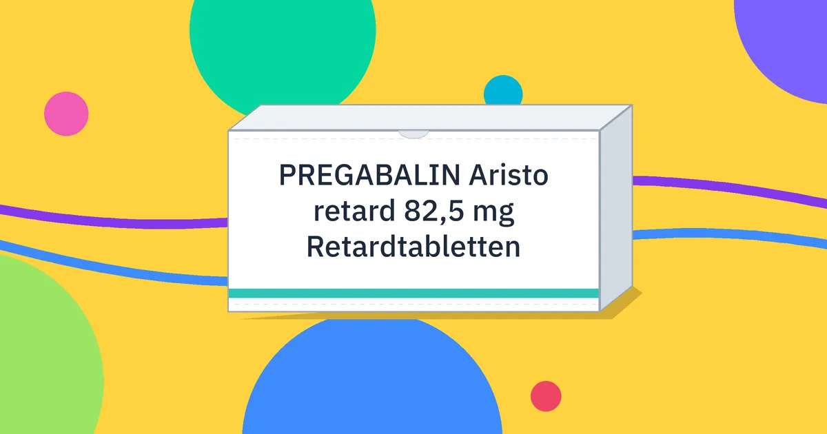 Symbolbild: Packung mit der Aufschrift PREGABALIN Aristo retard 82,5 mg Retardtabletten (PZN 18701921) – Verfügbarkeit und Bezug in Apotheken in Frankfurt am Main