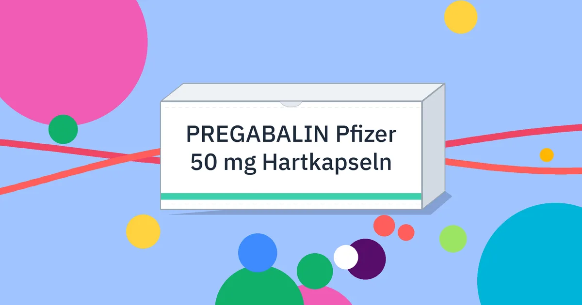 Symbolbild: Packung mit der Aufschrift PREGABALIN Pfizer 50 mg Hartkapseln (PZN 10327742) – Verfügbarkeit und Bezug in Apotheken in Frankfurt am Main
