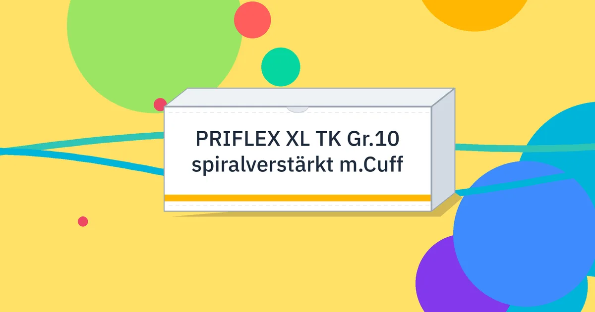 Symbolbild: Packung mit der Aufschrift PRIFLEX XL TK Gr.10 spiralverstärkt m.Cuff (PZN 11153741) – Verfügbarkeit und Bezug in Apotheken in Frankfurt am Main