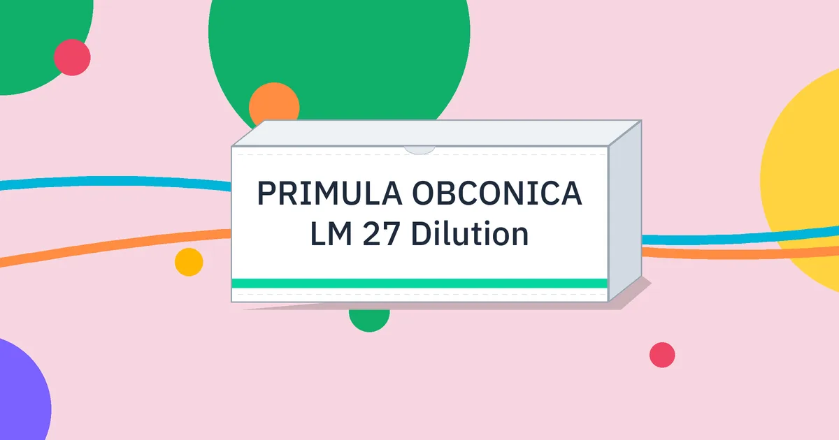 Symbolbild: Packung mit der Aufschrift PRIMULA OBCONICA LM 27 Dilution (PZN 13667220) – Verfügbarkeit und Bezug in Apotheken in Frankfurt am Main