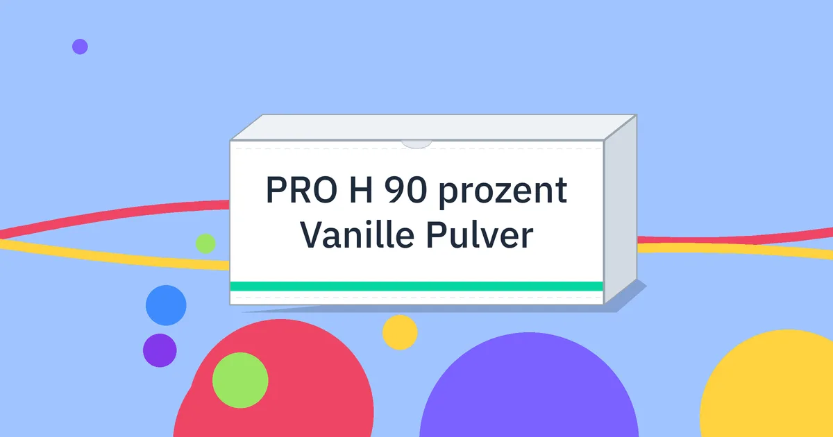 Symbolbild: Packung mit der Aufschrift PRO H 90 prozent Vanille Pulver (PZN 07681931) – Verfügbarkeit und Bezug in Apotheken in Frankfurt am Main