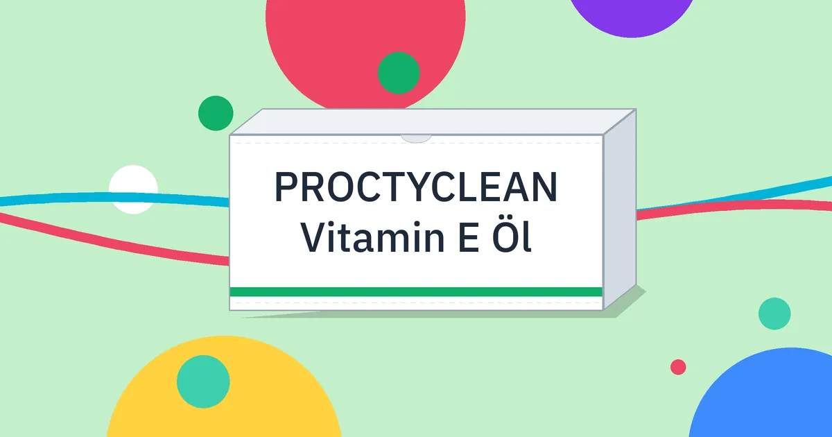 Symbolbild: Packung mit der Aufschrift PROCTYCLEAN Vitamin E Öl (PZN 17439042) – Verfügbarkeit und Bezug in Apotheken in Frankfurt am Main