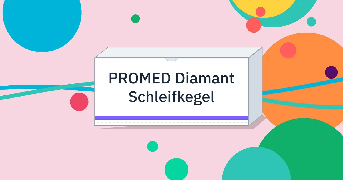 Symbolbild: Packung mit der Aufschrift PROMED Diamant Schleifkegel (PZN 18132469) – Verfügbarkeit und Bezug in Apotheken in Frankfurt am Main