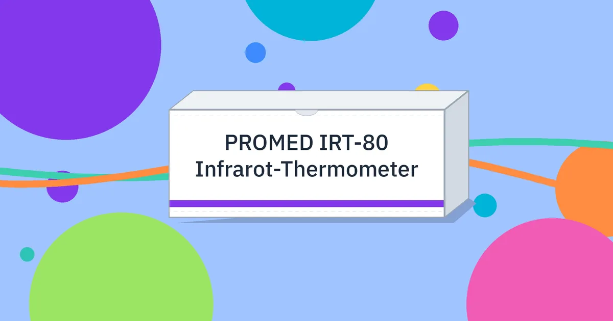 Symbolbild: Packung mit der Aufschrift PROMED IRT-80 Infrarot-Thermometer (PZN 18132624) – Verfügbarkeit und Bezug in Apotheken in Frankfurt am Main