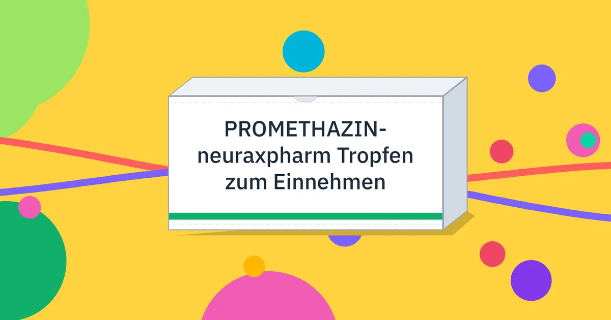 Symbolbild: Packung mit der Aufschrift PROMETHAZIN-neuraxpharm Tropfen zum Einnehmen (PZN 03173304) – Verfügbarkeit und Bezug in Apotheken in Frankfurt am Main