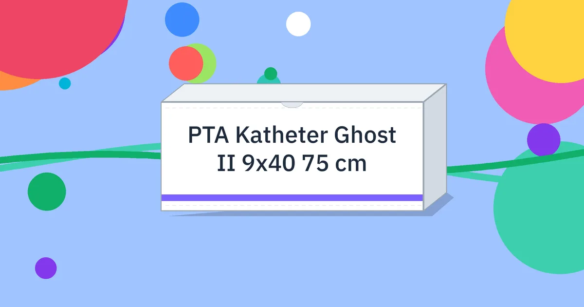 Symbolbild: Packung mit der Aufschrift PTA Katheter Ghost II 9x40 75 cm (PZN 00139956) – Verfügbarkeit und Bezug in Apotheken in Frankfurt am Main