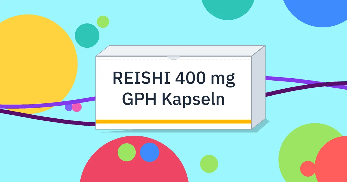 Symbolbild: Packung mit der Aufschrift REISHI 400 mg GPH Kapseln (PZN 12737355) – Verfügbarkeit und Bezug in Apotheken in Frankfurt am Main