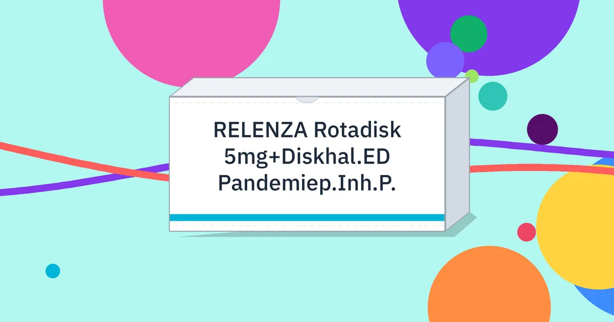 Symbolbild: Packung mit der Aufschrift RELENZA Rotadisk 5mg+Diskhal.ED Pandemiep.Inh.P. (PZN 04291359) – Verfügbarkeit und Bezug in Apotheken in Frankfurt am Main