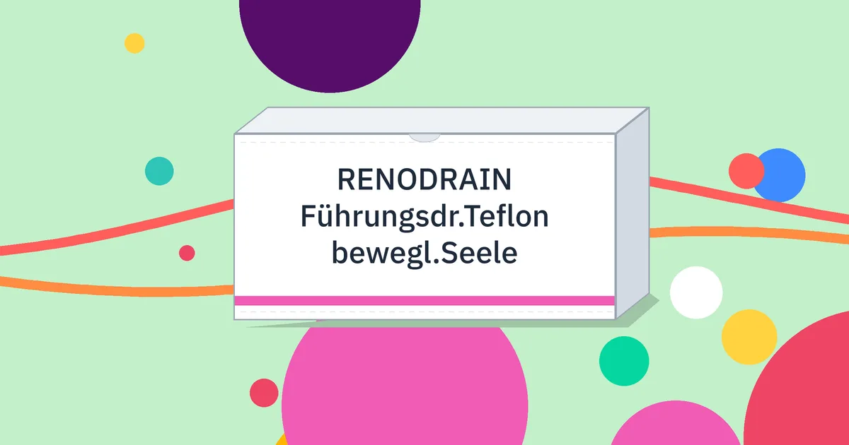 Symbolbild: Packung mit der Aufschrift RENODRAIN Führungsdr.Teflon bewegl.Seele (PZN 00444369) – Verfügbarkeit und Bezug in Apotheken in Frankfurt am Main