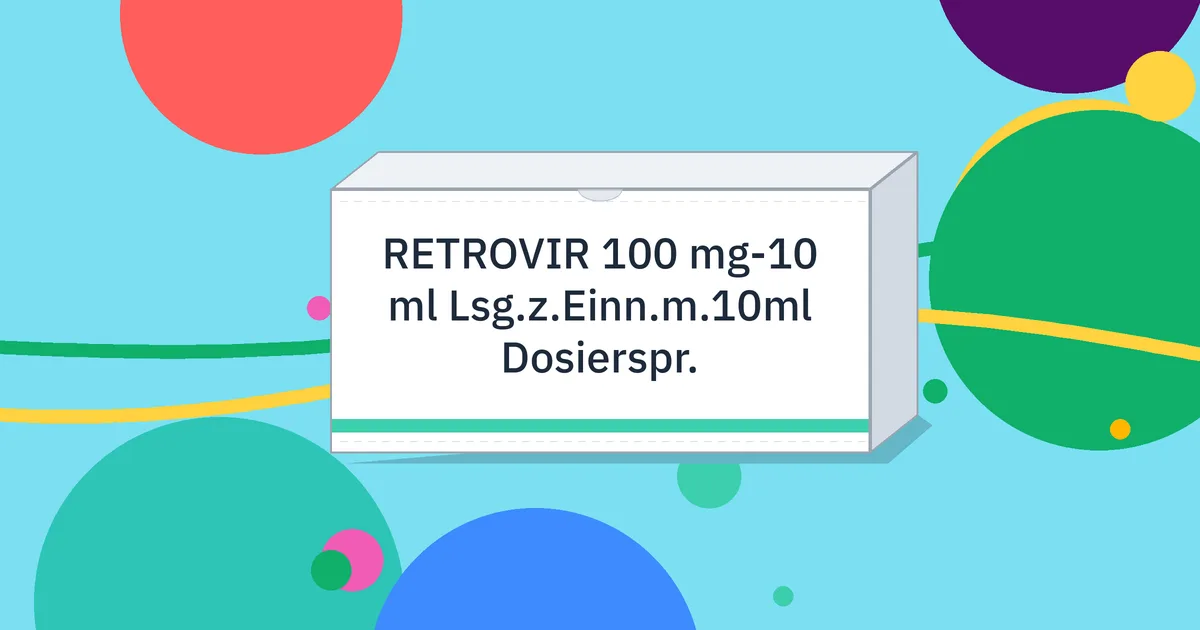 Symbolbild: Packung mit der Aufschrift RETROVIR 100 mg-10 ml Lsg.z.Einn.m.10ml Dosierspr. (PZN 04374163) – Verfügbarkeit und Bezug in Apotheken in Frankfurt am Main