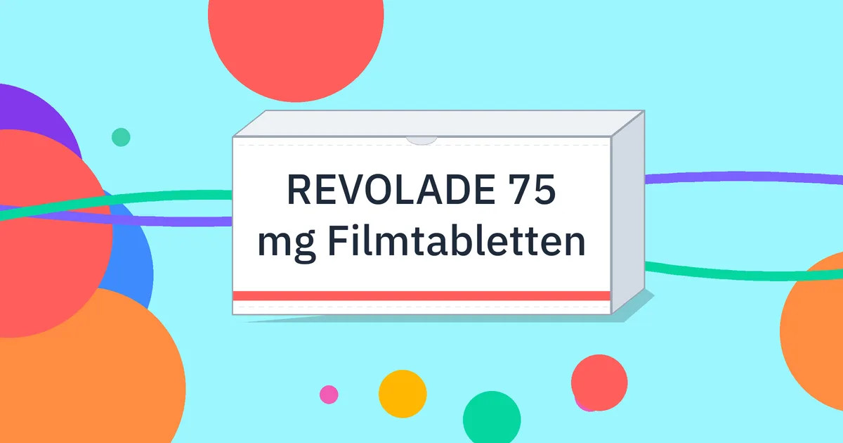 Symbolbild: Packung mit der Aufschrift REVOLADE 75 mg Filmtabletten (PZN 19344943) – Verfügbarkeit und Bezug in Apotheken in Frankfurt am Main