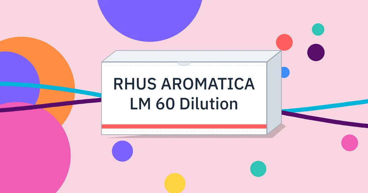 Symbolbild: Packung mit der Aufschrift RHUS AROMATICA LM 60 Dilution (PZN 13052079) – Verfügbarkeit und Bezug in Apotheken in Frankfurt am Main