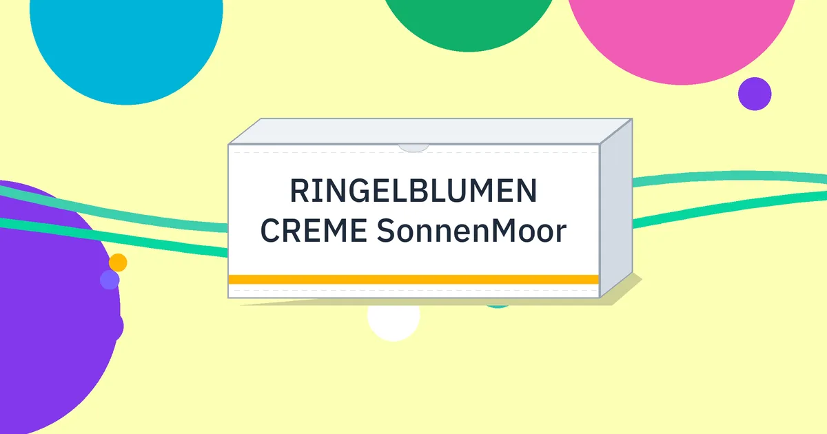 Symbolbild: Packung mit der Aufschrift RINGELBLUMEN CREME SonnenMoor (PZN 15607334) – Verfügbarkeit und Bezug in Apotheken in Frankfurt am Main