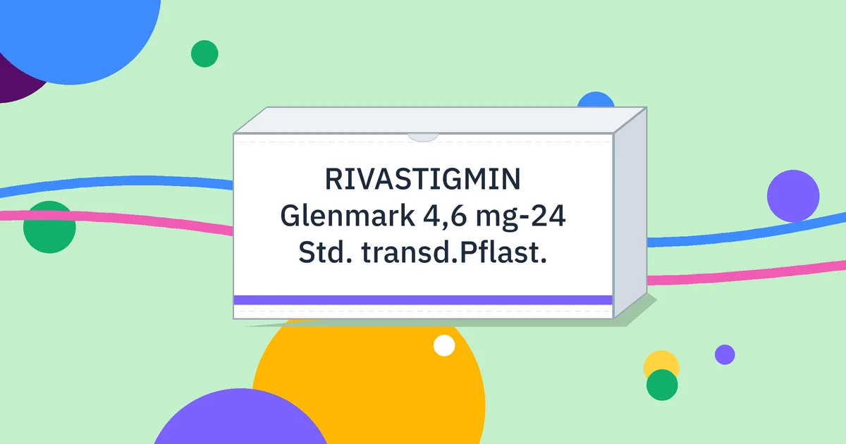Symbolbild: Packung mit der Aufschrift RIVASTIGMIN Glenmark 4,6 mg-24 Std. transd.Pflast. (PZN 12353436) – Verfügbarkeit und Bezug in Apotheken in Frankfurt am Main