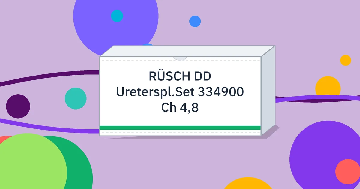 Symbolbild: Packung mit der Aufschrift RÜSCH DD Ureterspl.Set 334900 Ch 4,8 (PZN 04249736) – Verfügbarkeit und Bezug in Apotheken in Frankfurt am Main