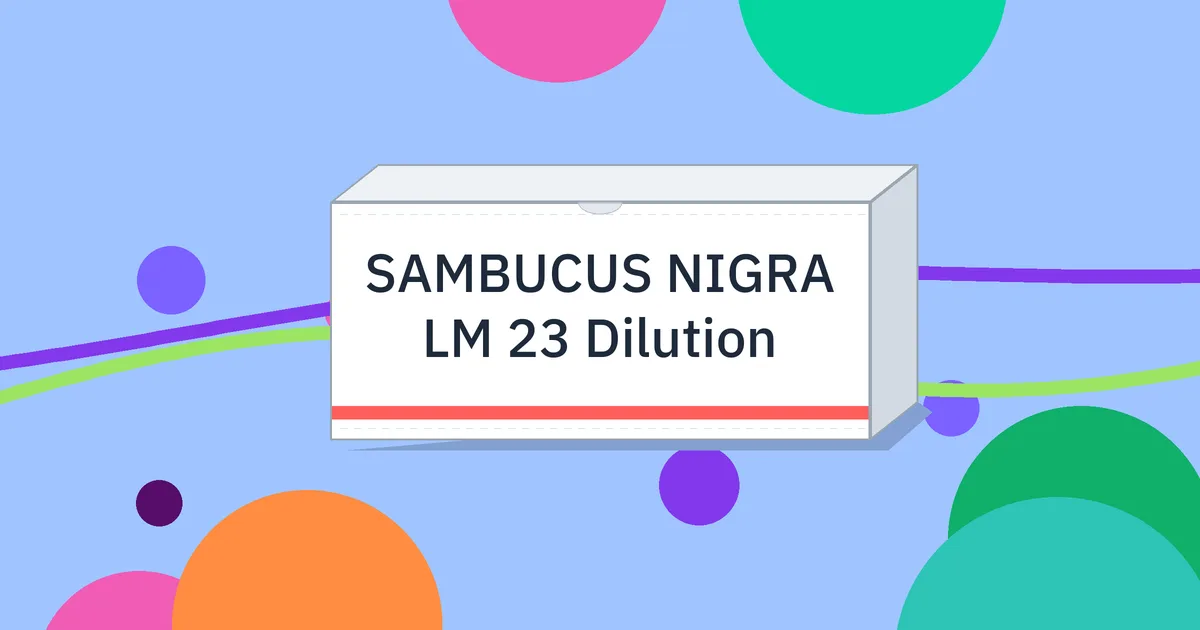 Symbolbild: Packung mit der Aufschrift SAMBUCUS NIGRA LM 23 Dilution (PZN 13181397) – Verfügbarkeit und Bezug in Apotheken in Frankfurt am Main