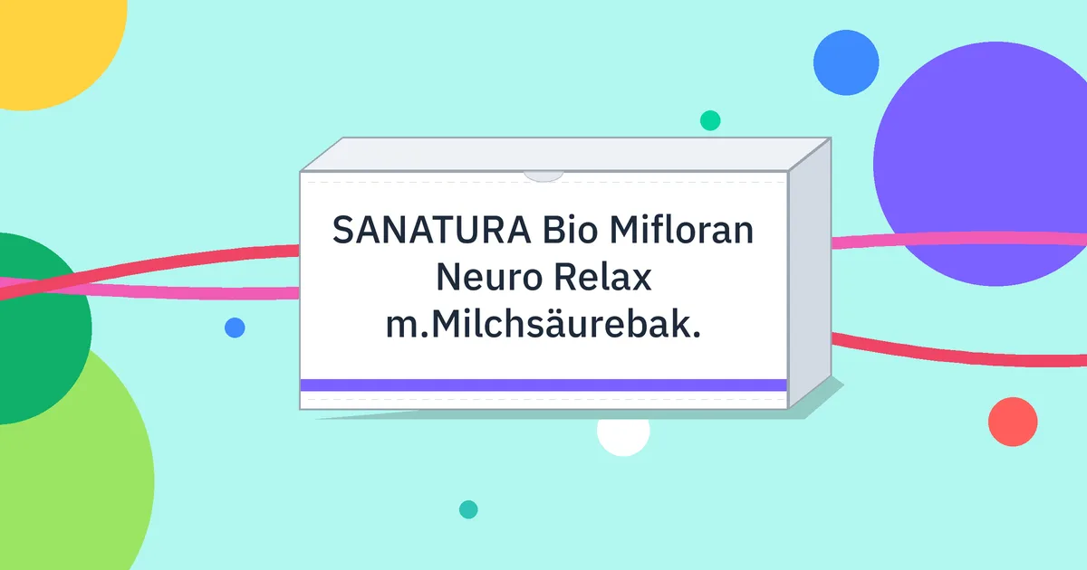 Symbolbild: Packung mit der Aufschrift SANATURA Bio Mifloran Neuro Relax m.Milchsäurebak. (PZN 18671539) – Verfügbarkeit und Bezug in Apotheken in Frankfurt am Main