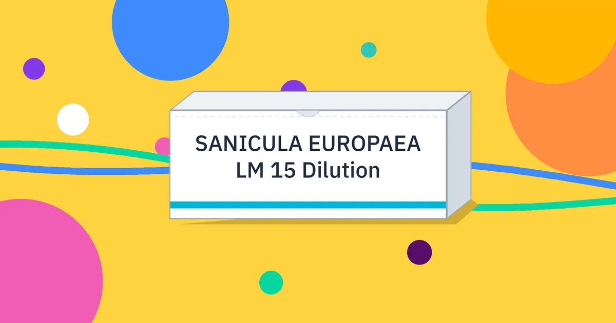 Symbolbild: Packung mit der Aufschrift SANICULA EUROPAEA LM 15 Dilution (PZN 13182209) – Verfügbarkeit und Bezug in Apotheken in Frankfurt am Main