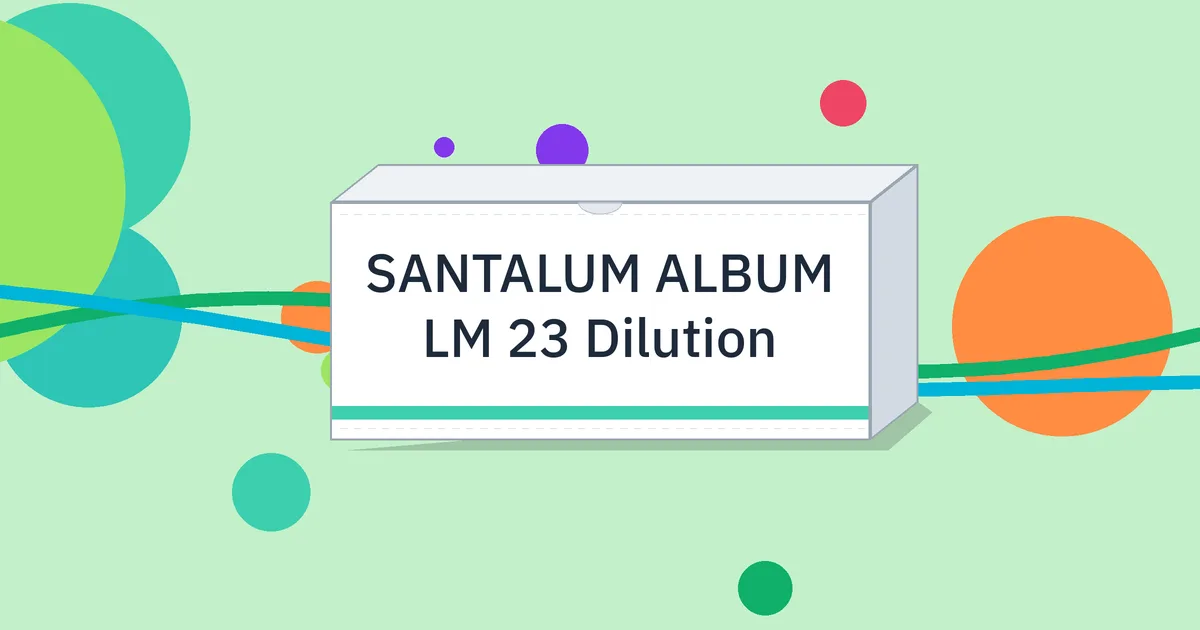 Symbolbild: Packung mit der Aufschrift SANTALUM ALBUM LM 23 Dilution (PZN 13684690) – Verfügbarkeit und Bezug in Apotheken in Frankfurt am Main