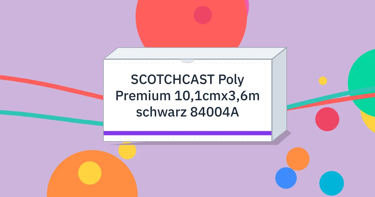 Symbolbild: Packung mit der Aufschrift SCOTCHCAST Poly Premium 10,1cmx3,6m schwarz 84004A (PZN 10082826) – Verfügbarkeit und Bezug in Apotheken in Frankfurt am Main