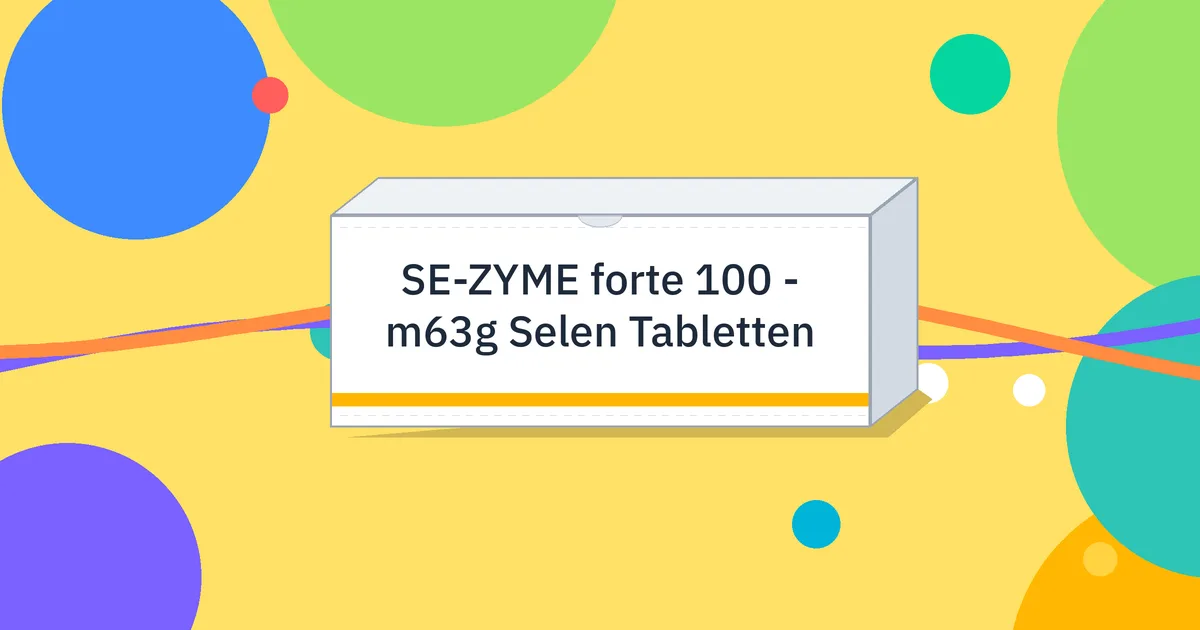 Symbolbild: Packung mit der Aufschrift SE-ZYME forte 100 -m63g Selen Tabletten (PZN 17016465) – Verfügbarkeit und Bezug in Apotheken in Frankfurt am Main