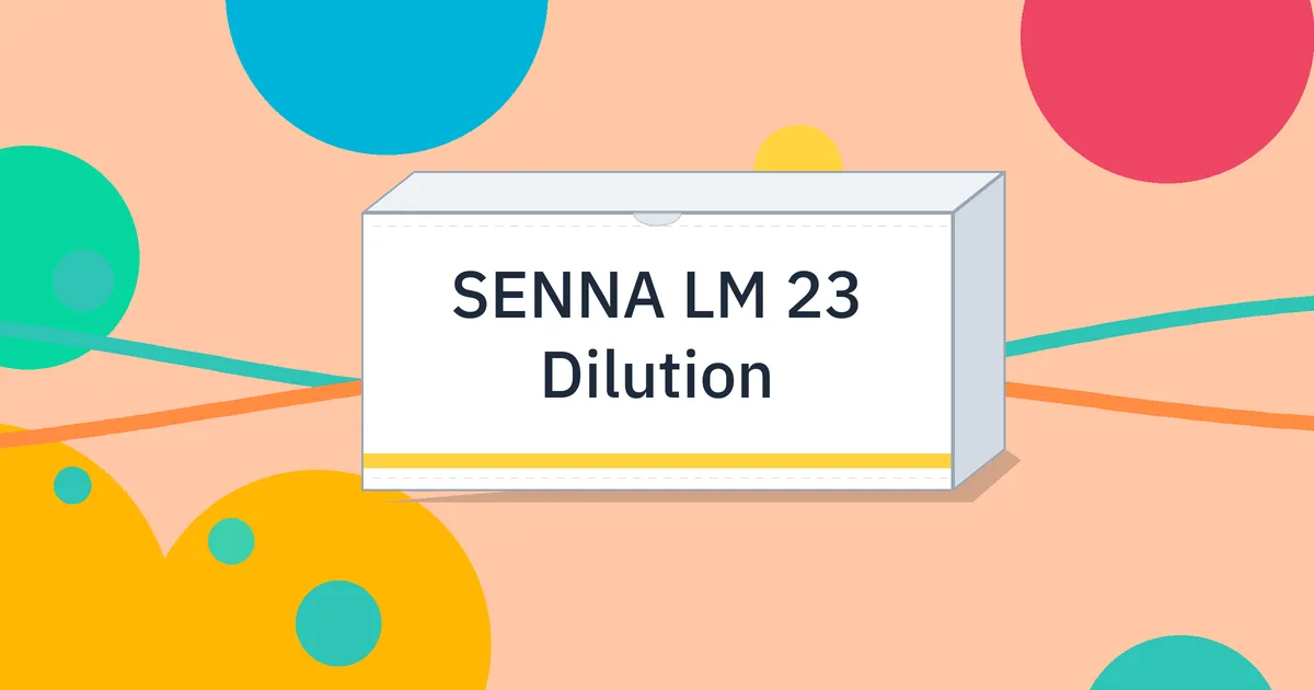 Symbolbild: Packung mit der Aufschrift SENNA LM 23 Dilution (PZN 13188198) – Verfügbarkeit und Bezug in Apotheken in Frankfurt am Main