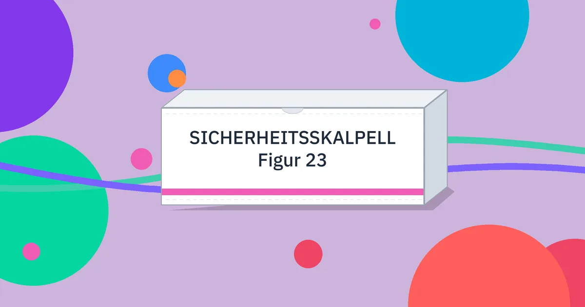 Symbolbild: Packung mit der Aufschrift SICHERHEITSSKALPELL Figur 23 (PZN 09688618) – Verfügbarkeit und Bezug in Apotheken in Frankfurt am Main