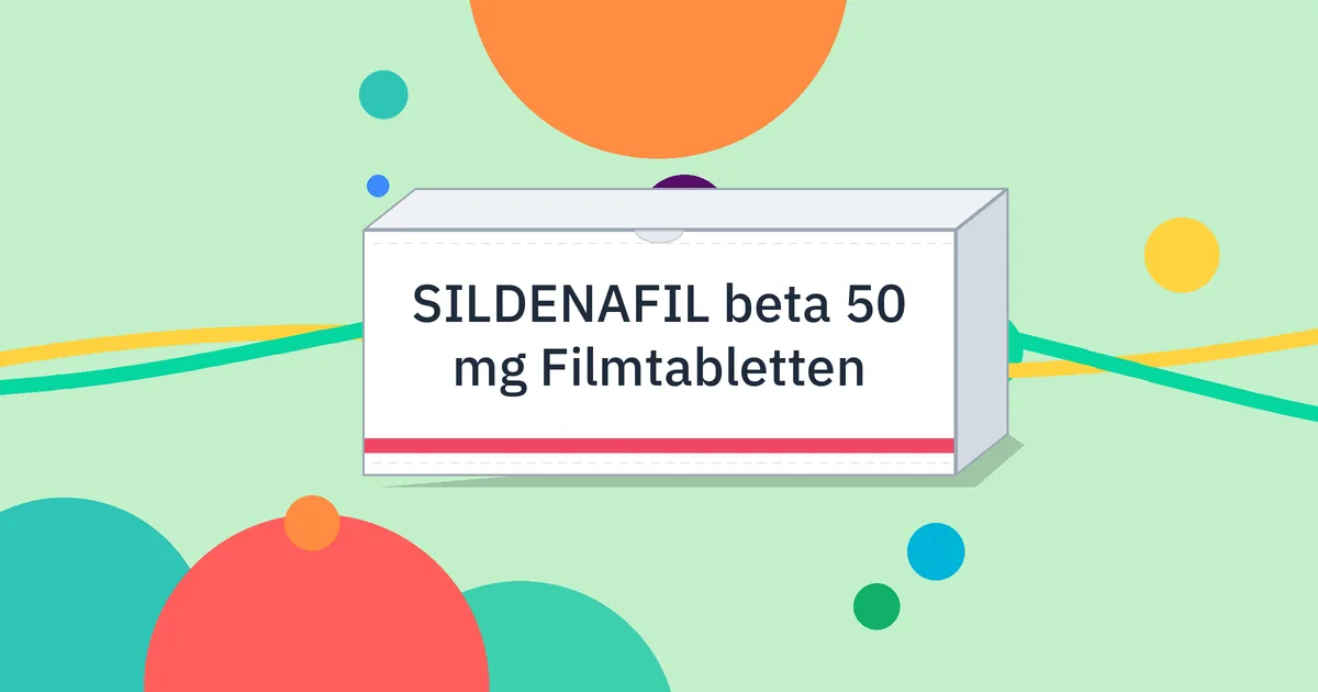 Symbolbild: Packung mit der Aufschrift SILDENAFIL beta 50 mg Filmtabletten (PZN 14242959) – Verfügbarkeit und Bezug in Apotheken in Frankfurt am Main