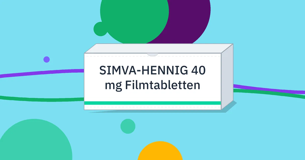 Symbolbild: Packung mit der Aufschrift SIMVA-HENNIG 40 mg Filmtabletten (PZN 04111972) – Verfügbarkeit und Bezug in Apotheken in Frankfurt am Main