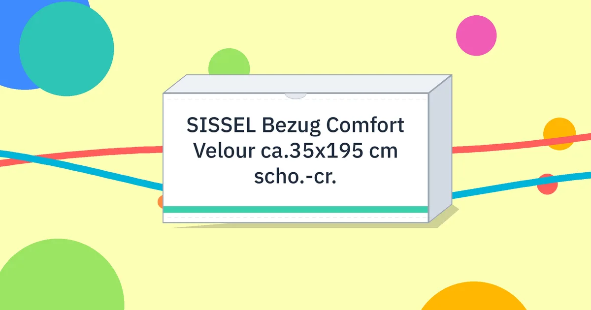 Symbolbild: Packung mit der Aufschrift SISSEL Bezug Comfort Velour ca.35x195 cm scho.-cr. (PZN 04355177) – Verfügbarkeit und Bezug in Apotheken in Frankfurt am Main