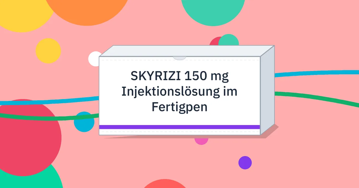 Symbolbild: Packung mit der Aufschrift SKYRIZI 150 mg Injektionslösung im Fertigpen (PZN 17878089) – Verfügbarkeit und Bezug in Apotheken in Frankfurt am Main