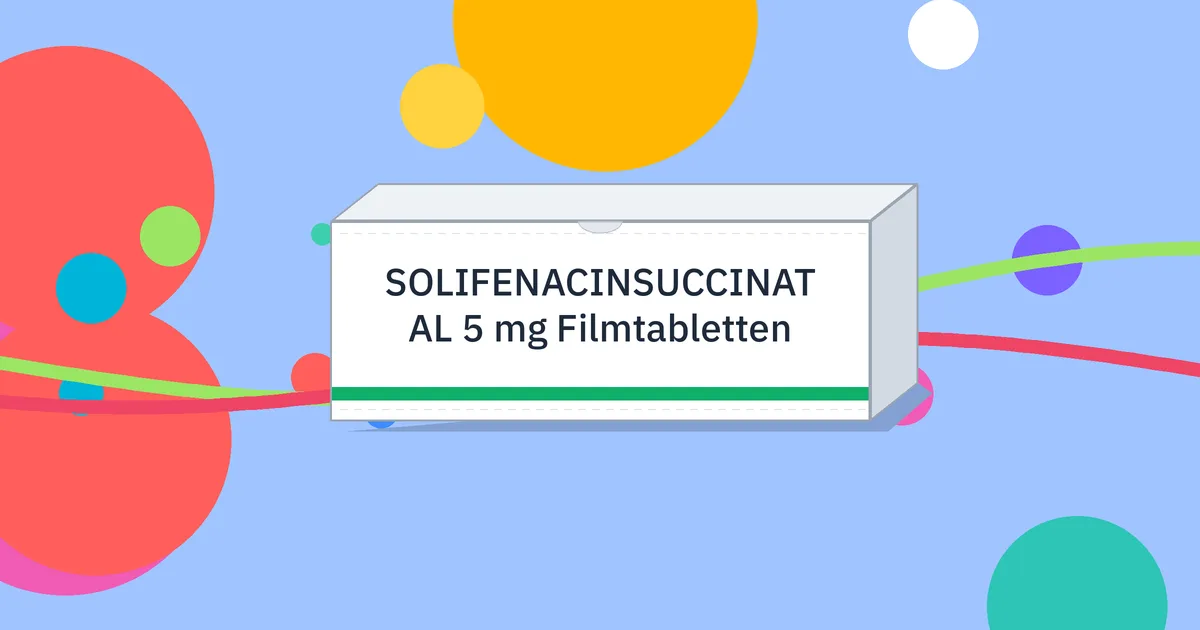 Symbolbild: Packung mit der Aufschrift SOLIFENACINSUCCINAT AL 5 mg Filmtabletten (PZN 15378891) – Verfügbarkeit und Bezug in Apotheken in Frankfurt am Main