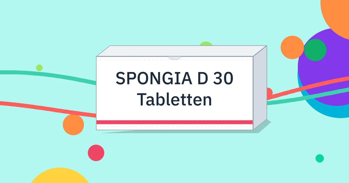 Symbolbild: Packung mit der Aufschrift SPONGIA D 30 Tabletten (PZN 04237644) – Verfügbarkeit und Bezug in Apotheken in Frankfurt am Main