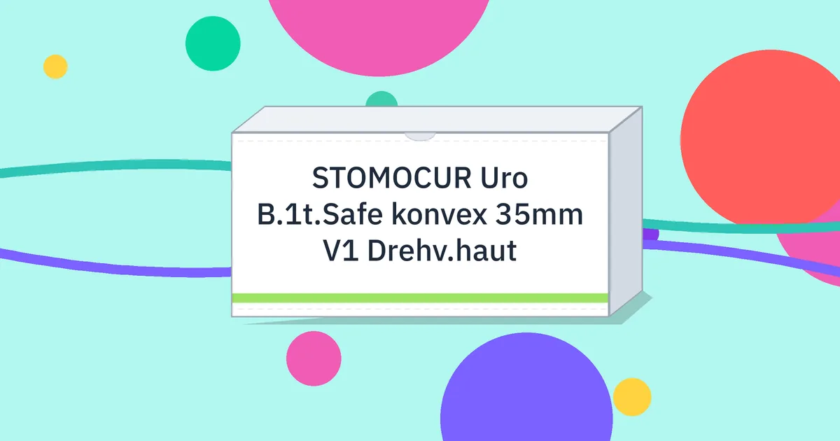 Symbolbild: Packung mit der Aufschrift STOMOCUR Uro B.1t.Safe konvex 35mm V1 Drehv.haut (PZN 17552896) – Verfügbarkeit und Bezug in Apotheken in Frankfurt am Main