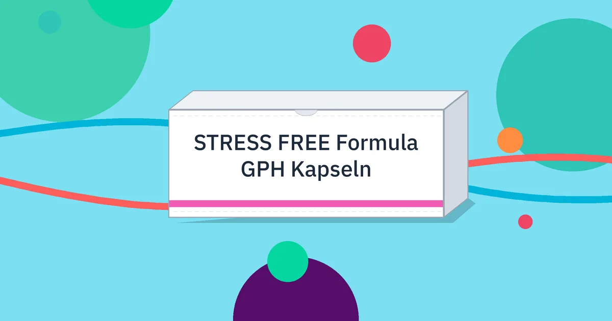 Symbolbild: Packung mit der Aufschrift STRESS FREE Formula GPH Kapseln (PZN 20856559) – Verfügbarkeit und Bezug in Apotheken in Frankfurt am Main