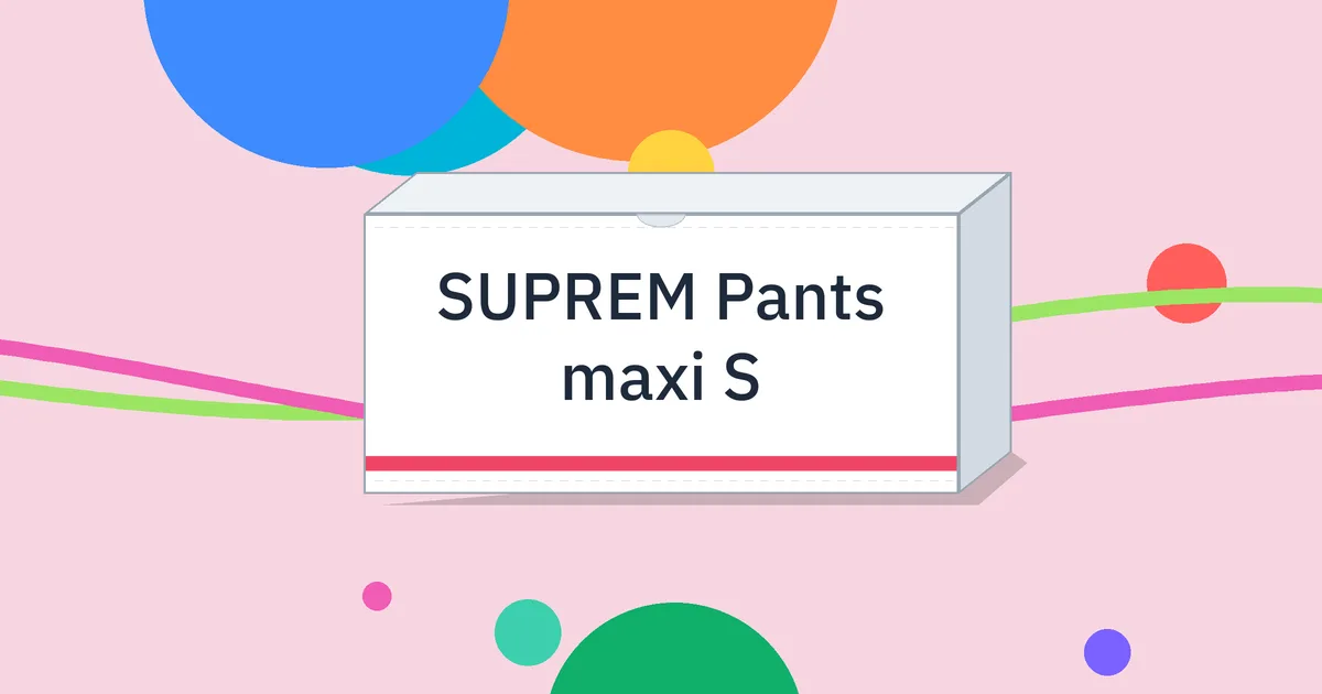 Symbolbild: Packung mit der Aufschrift SUPREM Pants maxi S (PZN 08836376) – Verfügbarkeit und Bezug in Apotheken in Frankfurt am Main