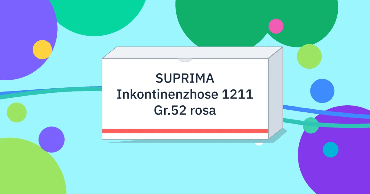 Symbolbild: Packung mit der Aufschrift SUPRIMA Inkontinenzhose 1211 Gr.52 rosa (PZN 03022841) – Verfügbarkeit und Bezug in Apotheken in Frankfurt am Main