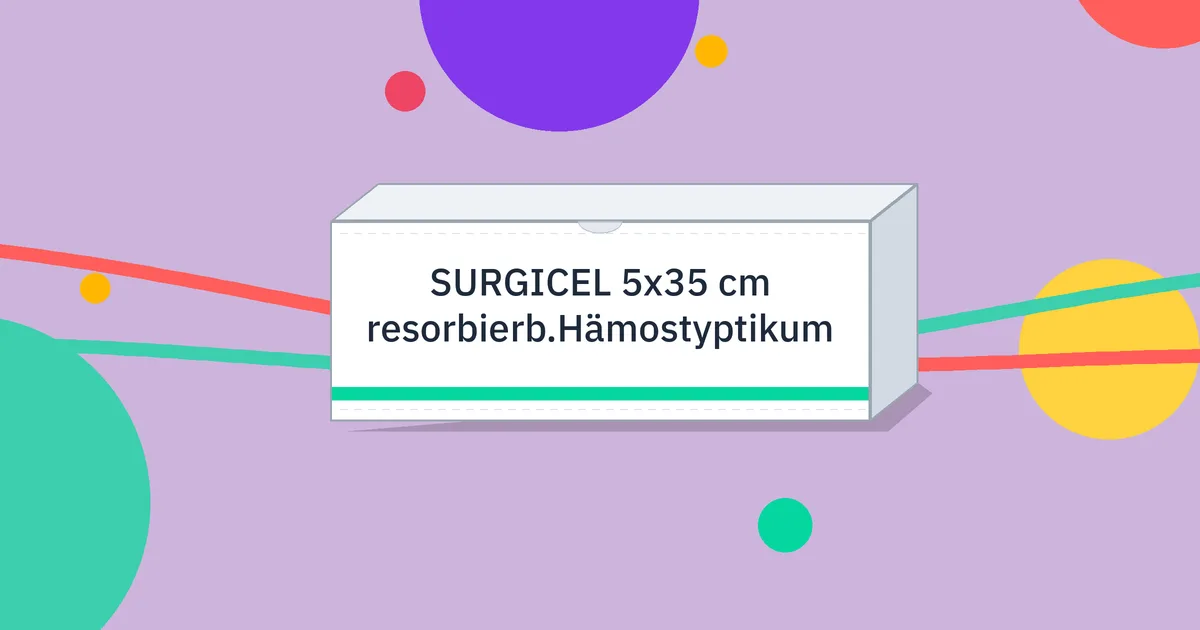 Symbolbild: Packung mit der Aufschrift SURGICEL 5x35 cm resorbierb.Hämostyptikum (PZN 19884510) – Verfügbarkeit und Bezug in Apotheken in Frankfurt am Main