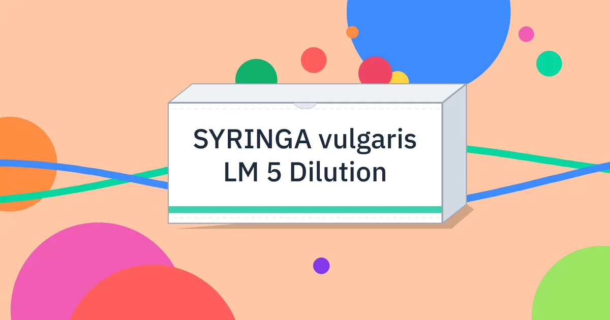 Symbolbild: Packung mit der Aufschrift SYRINGA vulgaris LM 5 Dilution (PZN 13685318) – Verfügbarkeit und Bezug in Apotheken in Frankfurt am Main