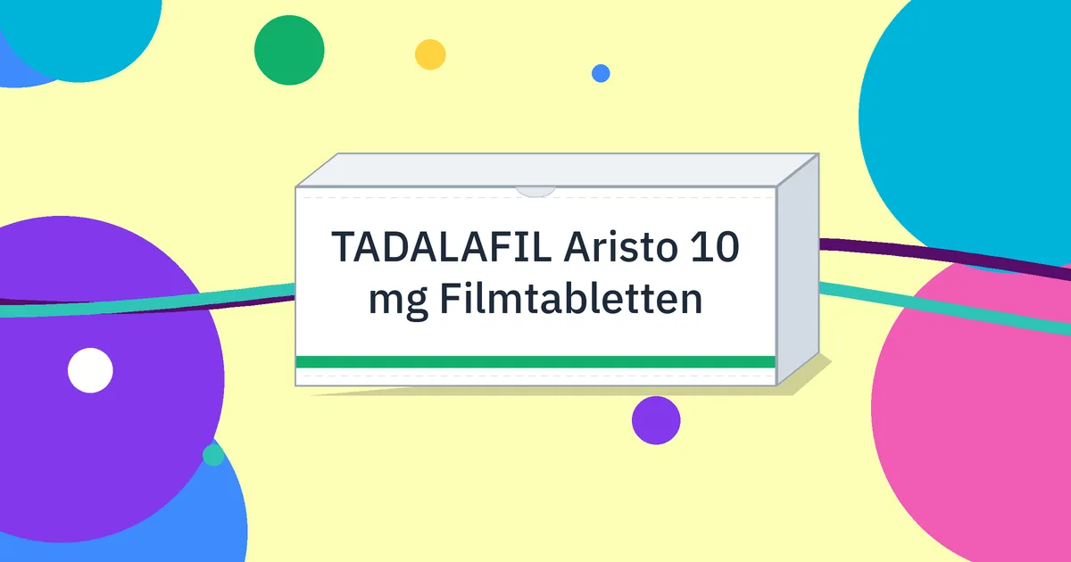 Symbolbild: Packung mit der Aufschrift TADALAFIL Aristo 10 mg Filmtabletten (PZN 13589997) – Verfügbarkeit und Bezug in Apotheken in Frankfurt am Main
