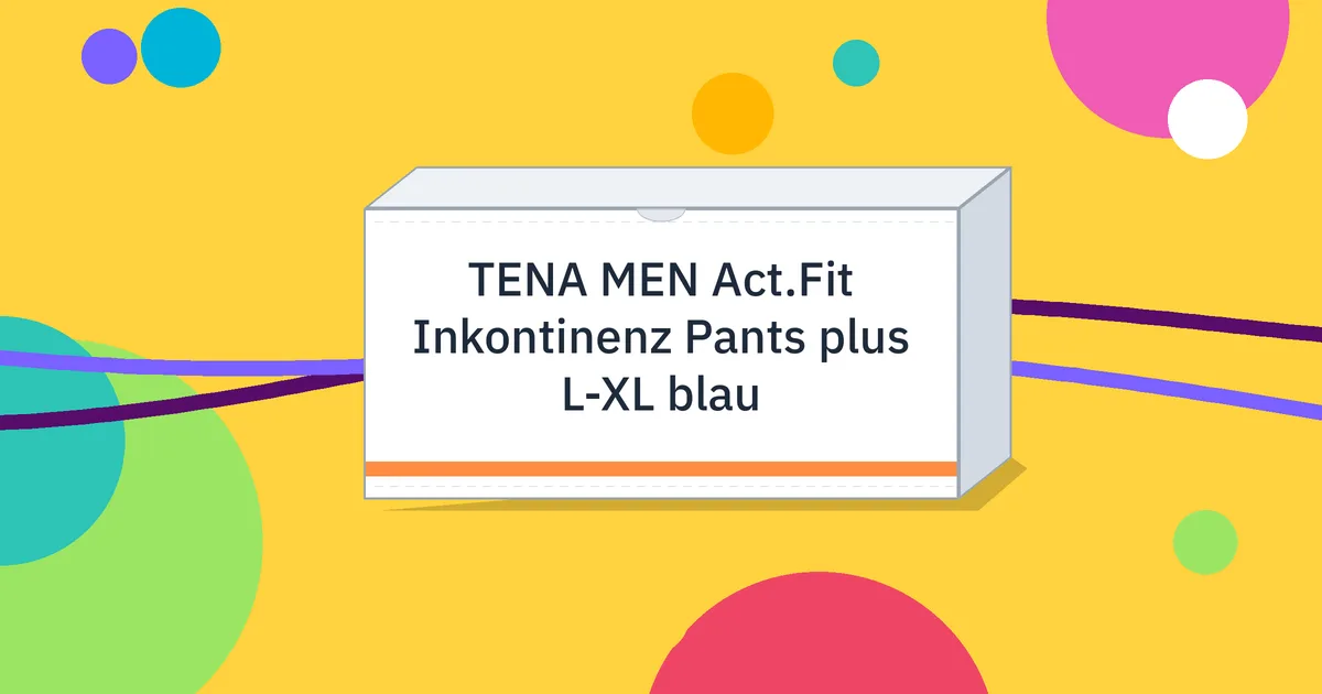 Symbolbild: Packung mit der Aufschrift TENA MEN Act.Fit Inkontinenz Pants plus L-XL blau (PZN 17981539) – Verfügbarkeit und Bezug in Apotheken in Frankfurt am Main