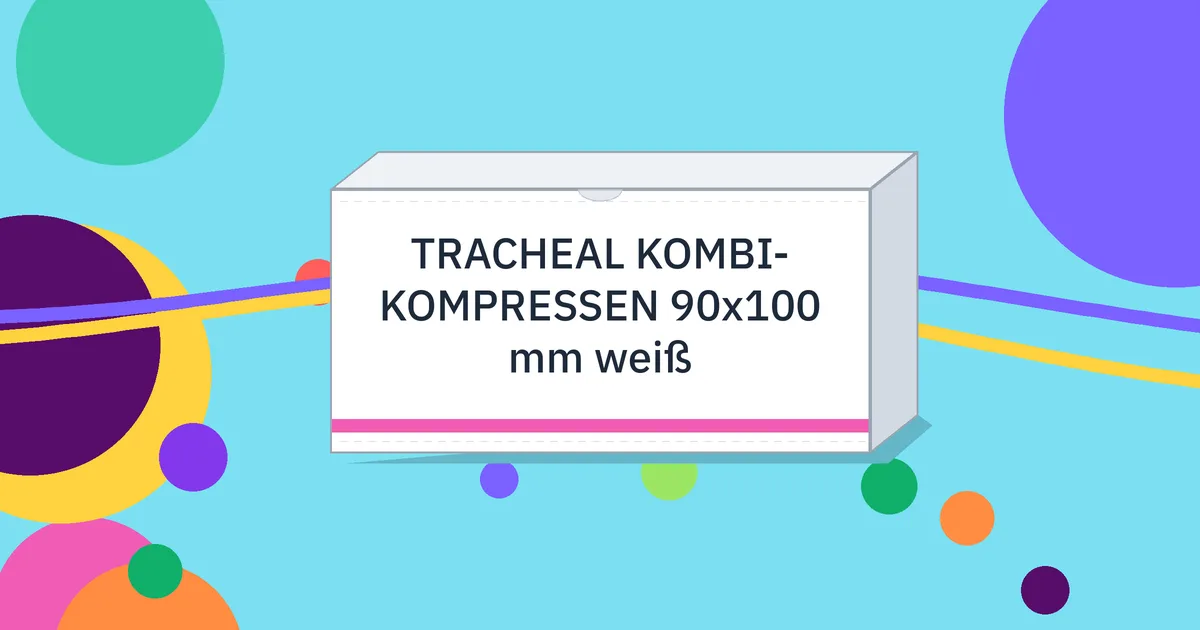 Symbolbild: Packung mit der Aufschrift TRACHEAL KOMBI-KOMPRESSEN 90x100 mm weiß (PZN 00140758) – Verfügbarkeit und Bezug in Apotheken in Frankfurt am Main