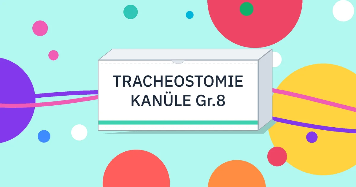Symbolbild: Packung mit der Aufschrift TRACHEOSTOMIE KANÜLE Gr.8 (PZN 09224356) – Verfügbarkeit und Bezug in Apotheken in Frankfurt am Main