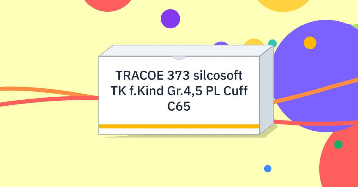 Symbolbild: Packung mit der Aufschrift TRACOE 373 silcosoft TK f.Kind Gr.4,5 PL Cuff C65 (PZN 14317404) – Verfügbarkeit und Bezug in Apotheken in Frankfurt am Main