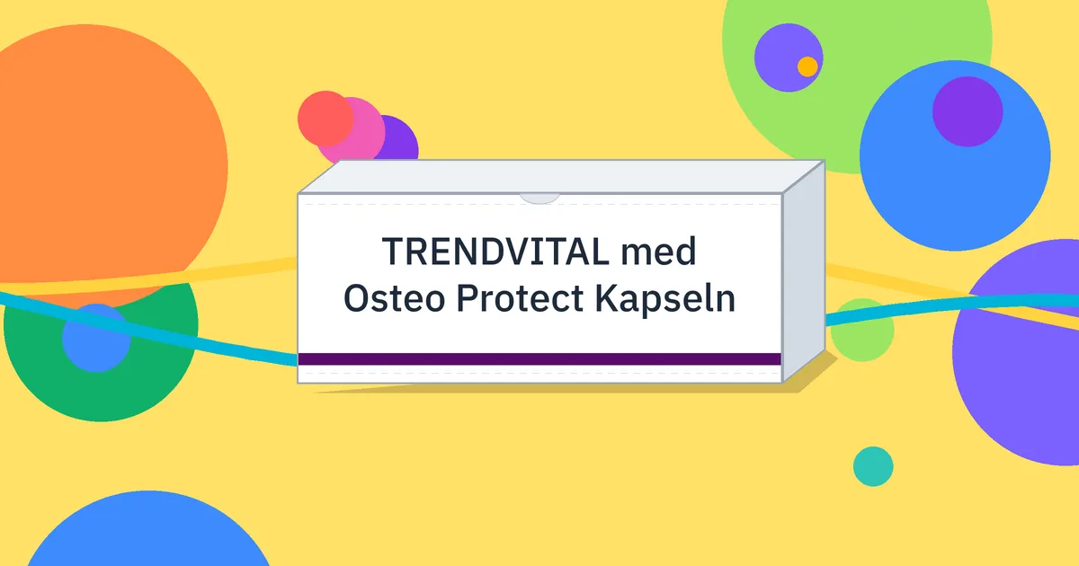 Symbolbild: Packung mit der Aufschrift TRENDVITAL med Osteo Protect Kapseln (PZN 12562950) – Verfügbarkeit und Bezug in Apotheken in Frankfurt am Main