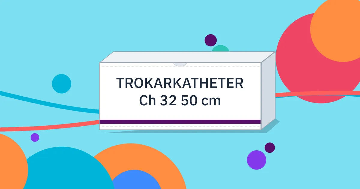 Symbolbild: Packung mit der Aufschrift TROKARKATHETER Ch 32 50 cm (PZN 10033928) – Verfügbarkeit und Bezug in Apotheken in Frankfurt am Main