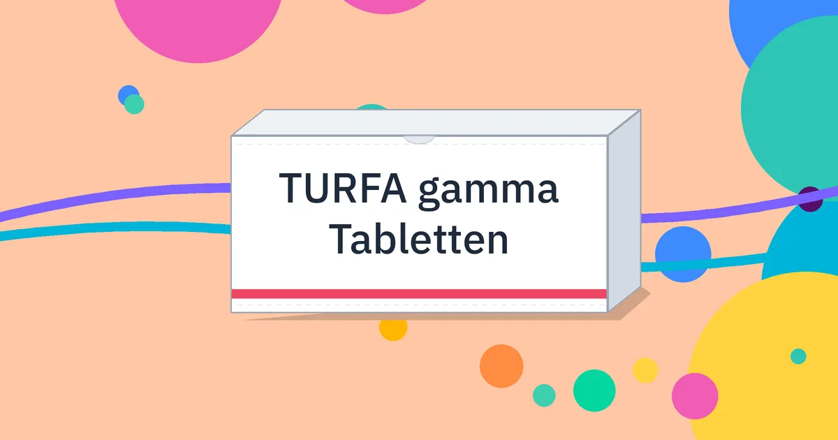 Symbolbild: Packung mit der Aufschrift TURFA gamma Tabletten (PZN 02814416) – Verfügbarkeit und Bezug in Apotheken in Frankfurt am Main