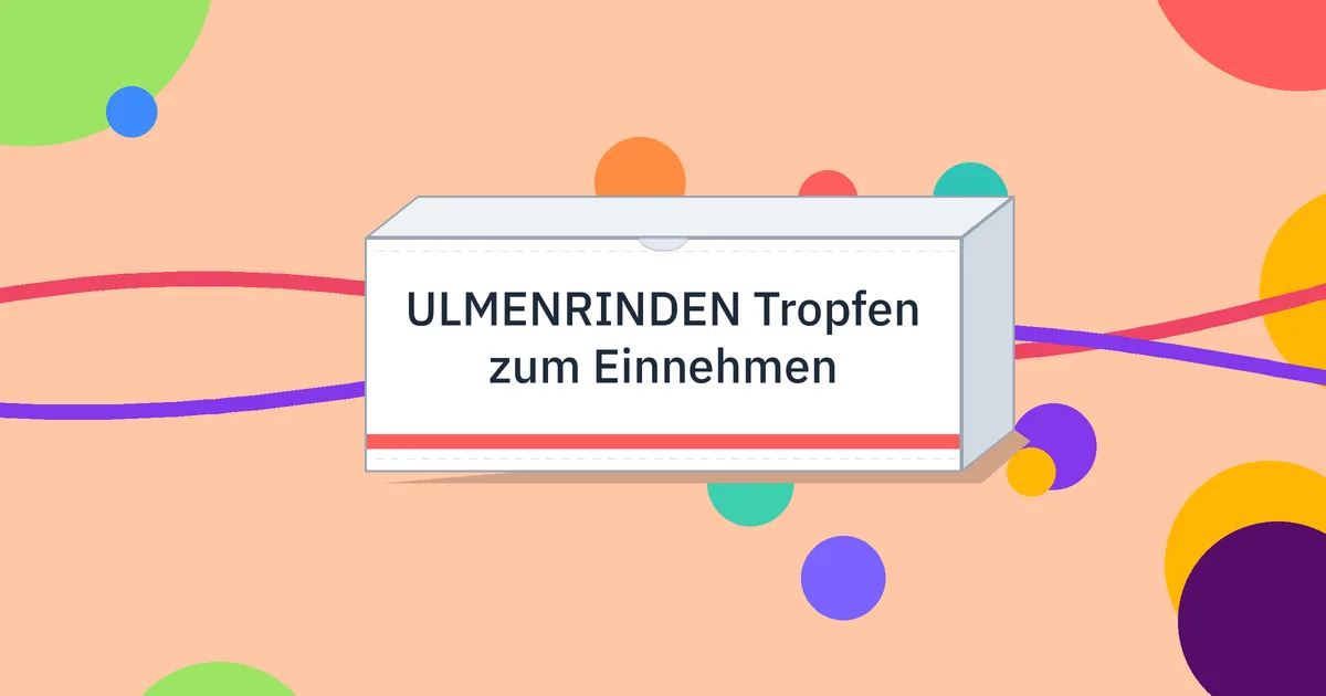 Symbolbild: Packung mit der Aufschrift ULMENRINDEN Tropfen zum Einnehmen (PZN 11366081) – Verfügbarkeit und Bezug in Apotheken in Frankfurt am Main